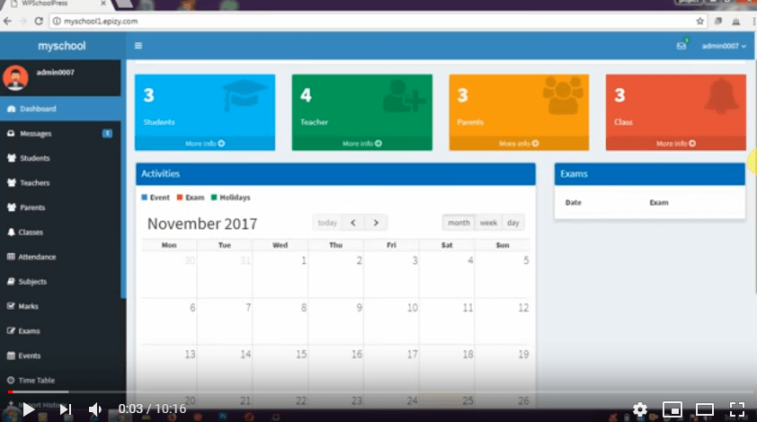 School Management System in php mysql | Projectworlds