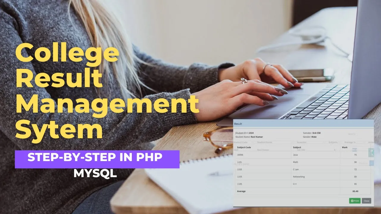 Online College Result Management System PHP MySQL | Projectworlds