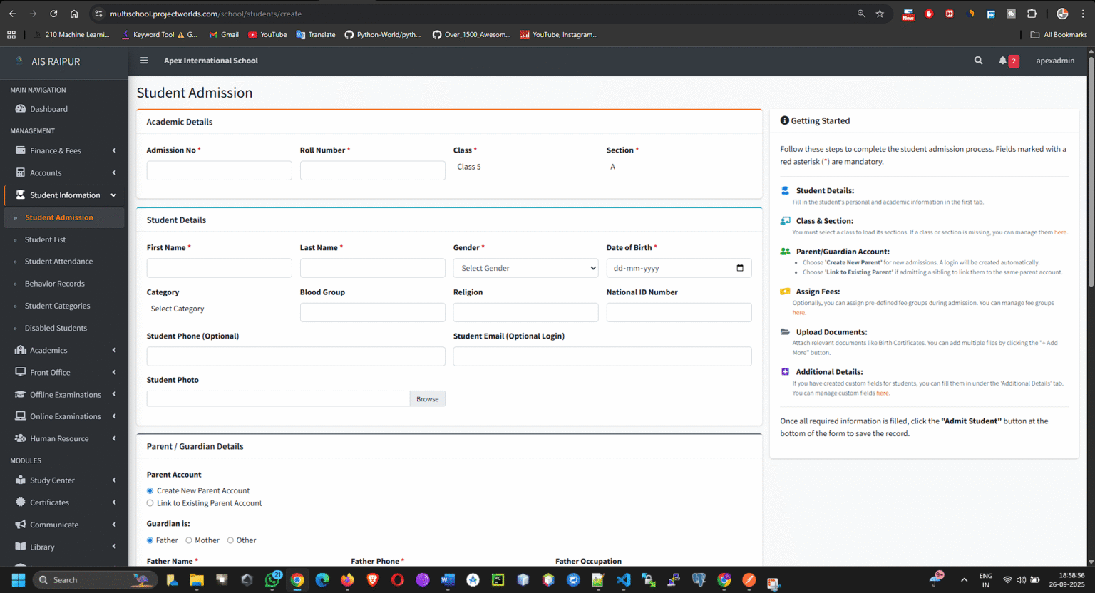 Student Information Module User Manual: Multi School ERP SaaS Platform ...